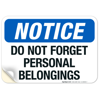 forget something sign