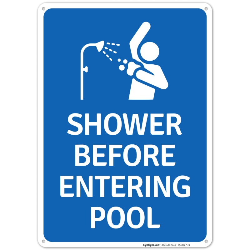 Shower Before Entering Pool Sign