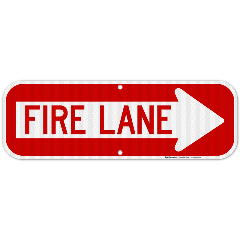Fire Lane With Right Arrow Sign, (SI-65088) | Sigo Signs