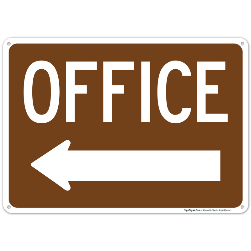 Office With Left Arrow Sign | Sigo Signs