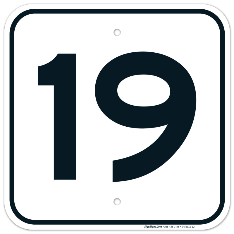 Parking Lot Number 19 Sign | Sigo Signs