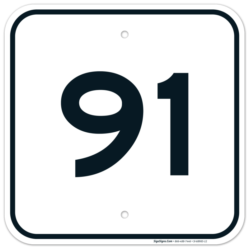 Parking Lot Number 91 Sign | Sigo Signs