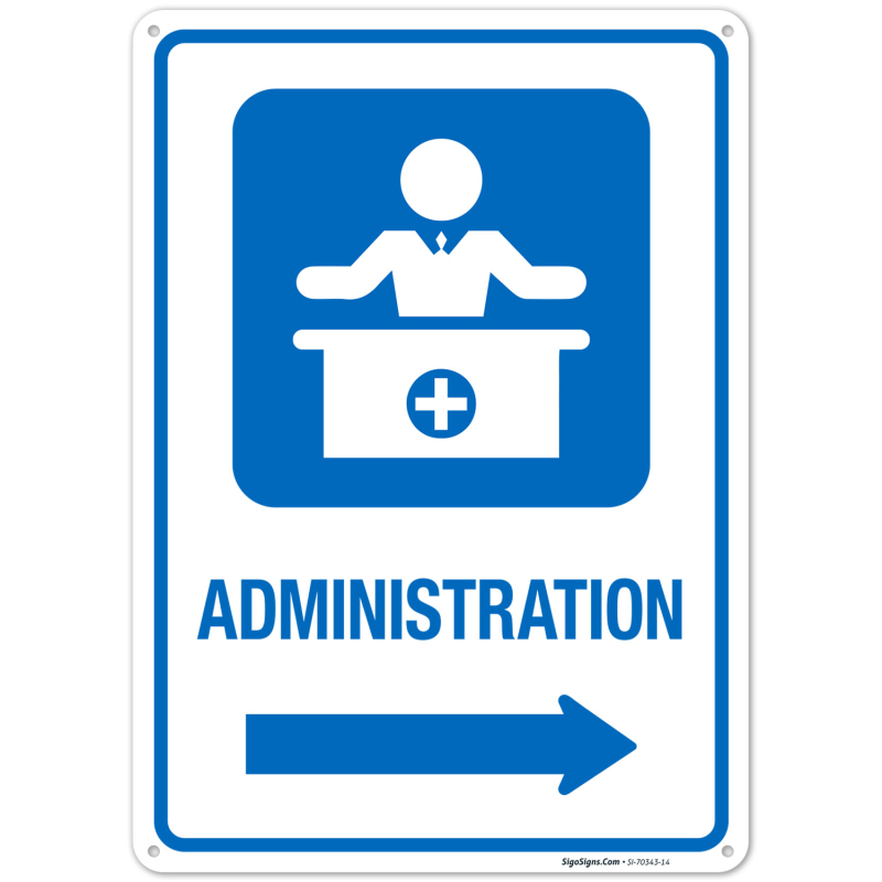 Administration With Medical Admin Graphic Right Arrow Sign