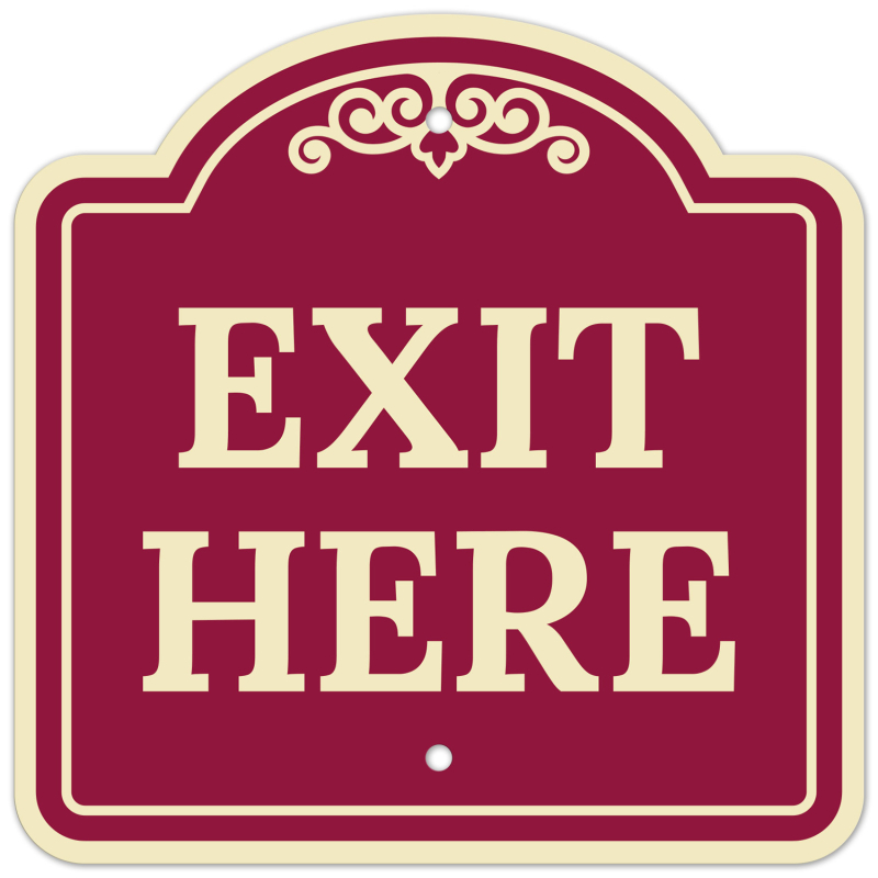 exit here sign printable