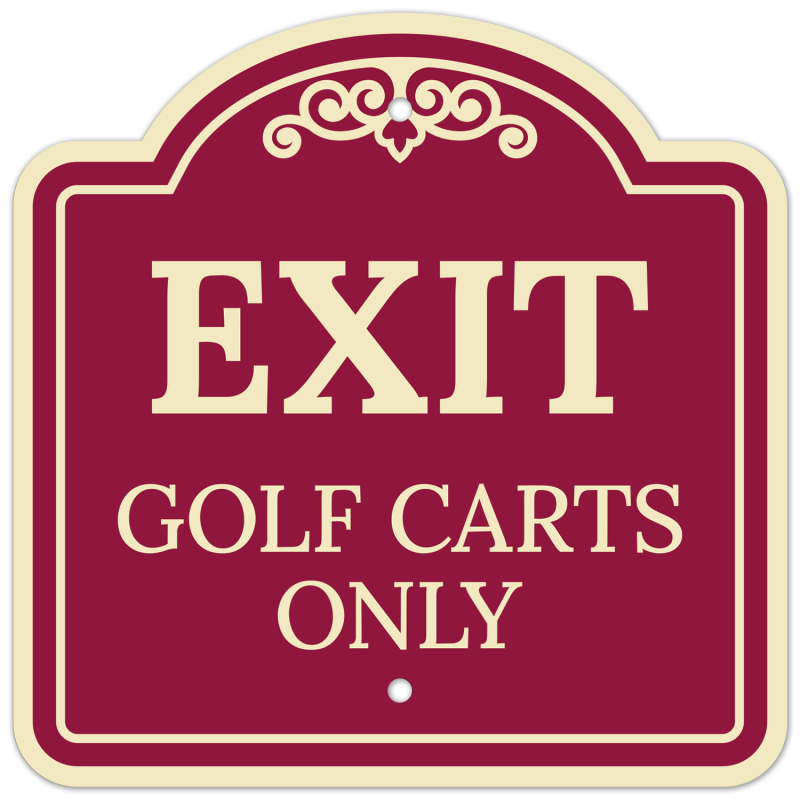 Exit Golf Carts Only Décor Sign | Sigo Signs