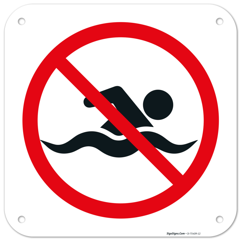 No Swimming Sign